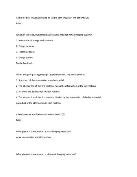 All Biomedical Bme Final All Biomedical Imaging Is Based On Visible