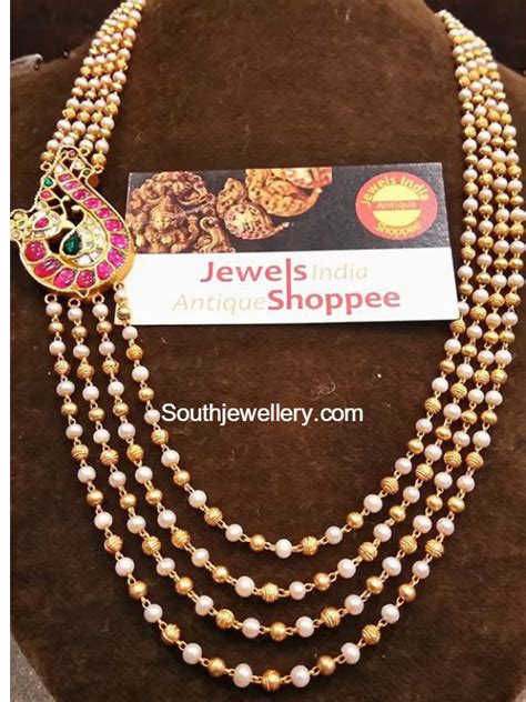 South Sea Pearls Nakshi Balls Mala Indian Jewellery Designs