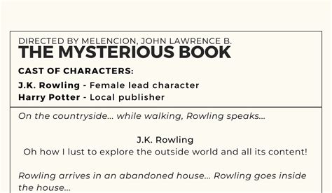 The Mysterious Book One Act Play Script