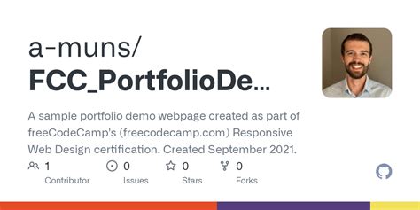 Github A Muns Fcc Portfoliodemo A Sample Portfolio Demo Webpage