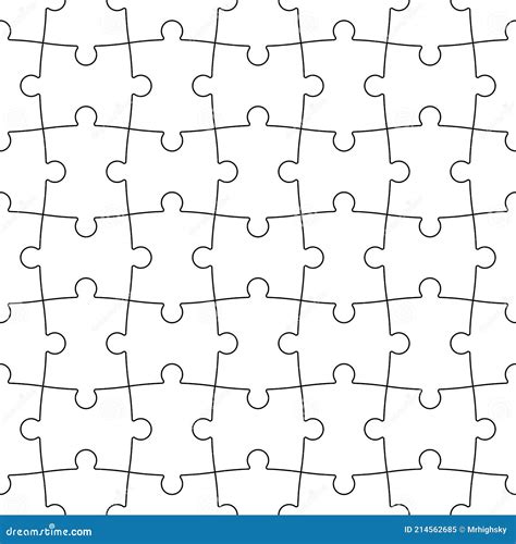 Jigsaw Puzzle Pieces Repeating Pattern Stock Vector Illustration Of