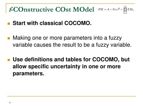 Ppt Estimation Of F Cocomo Model Parameters Using Optimization