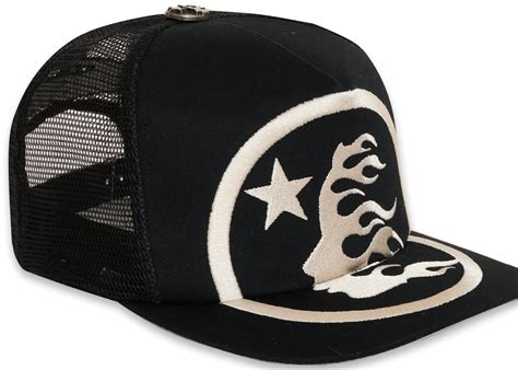 Hellstar Big Logo Trucker Snapback Hat Black Mens Ss24 Us