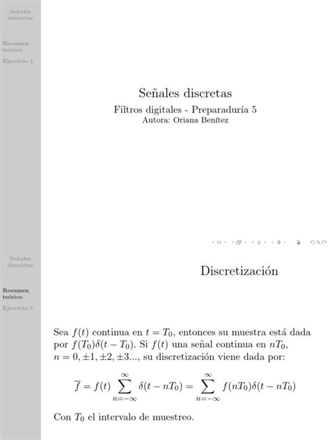 Señales Discretas Pdf Muestreo Procesamiento De Señal