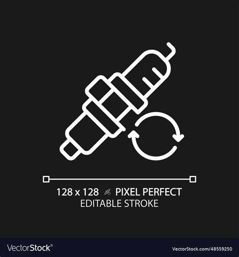 2d Customizable Thin Line White Car Spark Plug Vector Image