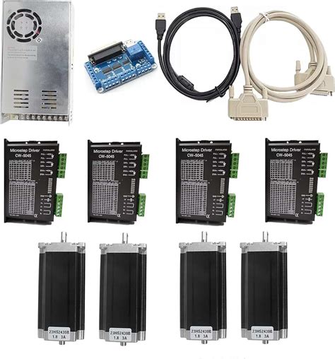 Cnctopbaos 4 Axis Nema23 Stepper Motor Kit 425oz In 112mm 3a Dual Shaft Motor Driver Cnc