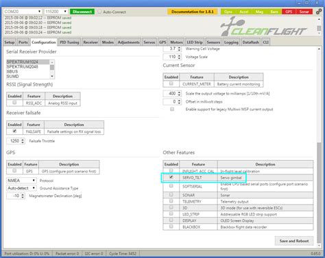 Configuring Lost Model Alarm Flip And Cleanflight PlastiBots