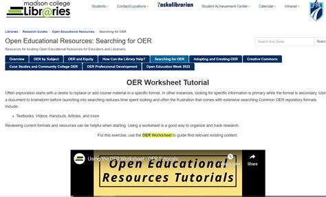 Open Education Week Searching For Oer Tutorial Video And Worksheet