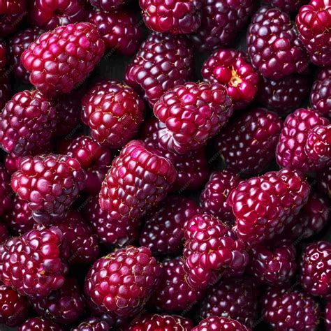 Loganberry Texture Background Rubus Loganobaccus Fruits Pattern Many