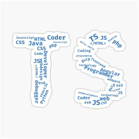 Typescript Word Cloud Ts Wordcloud Sticker By Doodleroom Redbubble