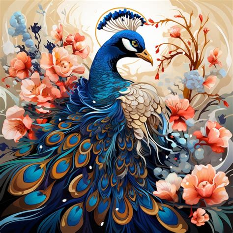 Premium Ai Image Japanese Themed Peacock