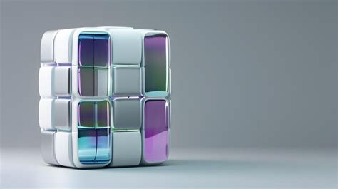 Premium Photo Modular Futuristic Cuboid With Vibrant Colored Accents
