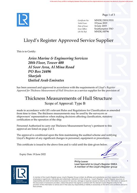 Marine Certificates Iso Dnv Approvals Uae Aries