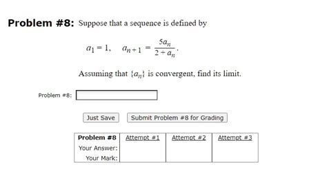 Solved Problem 8 Suppose That A Sequence Is Defined By 5an Assuming