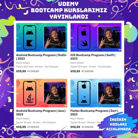 Udemy Bootcamp Android Ios Flutter Kotlin Swift Dart Java Kasım Adalan