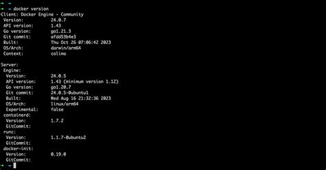Installing Colima As A Docker Engine Provider With Buildx And Compose Plugins Installed