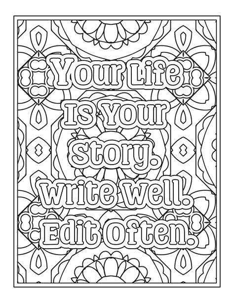 Mandala Quotes Coloring Pages 23847027 Vector Art At Vecteezy
