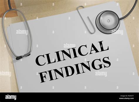 3D Illustration Of CLINICAL FINDINGS Title On A Medical Document Stock