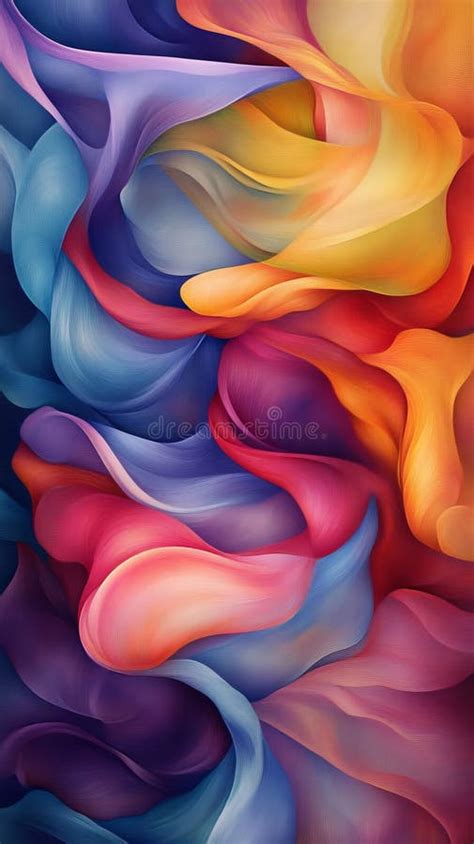 Abstract Colorful Flowing Fabric Texture Vibrant Hues Modern Art And Design Concept Stock