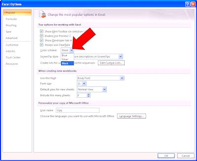 Excel Tips And Tricks Change Excel Color Scheme Skin Color