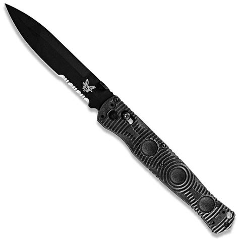 Benchmade Socp Tactical Folder Knife D2 Black Combo Blade Bladeops