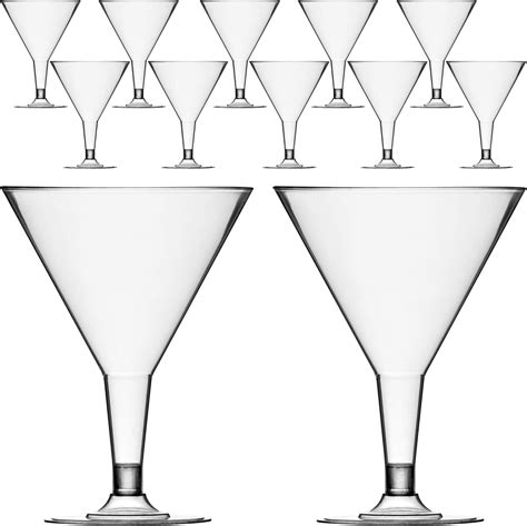 Decorrack 12 Martini Cocktail Glasses Plastic Party