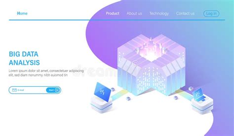 Big Data Isometric Vector Illustration Abstract 3d Hosting Server Or