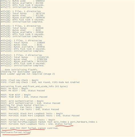 Cscut90593 2960x Crash During Boot Up With Error Asicphy Post Failed