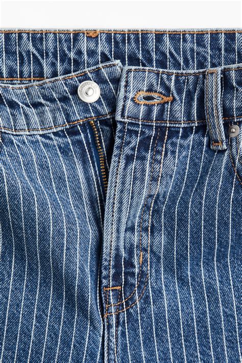 Wide High Jeans Denim Bluestriped Ladies Handm Gb