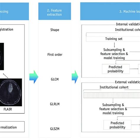 workflow of image processing radiomics feature extraction and machine