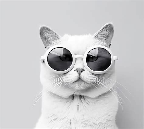 Lindo Gato En Gafas De Sol Foto Premium