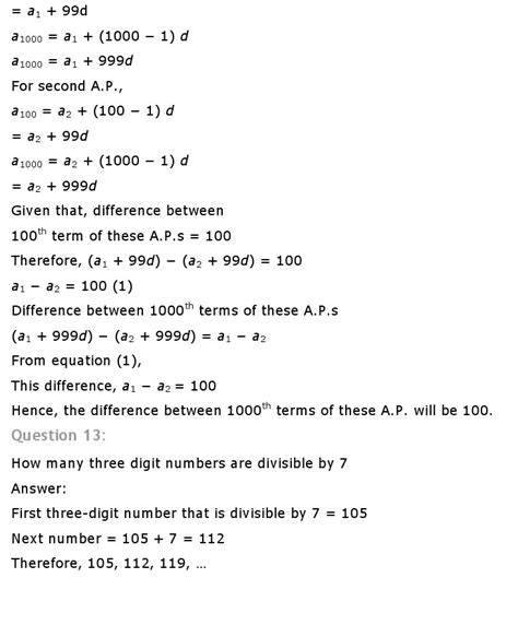 NCERT Solutions Class 10 Maths Ch 5 Arithmetic Progressions