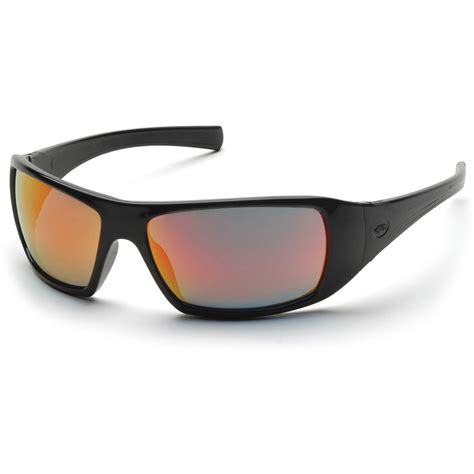 Pyramex Goliath Safety Glasses - Black Frame - Orange Mirror Lens ...