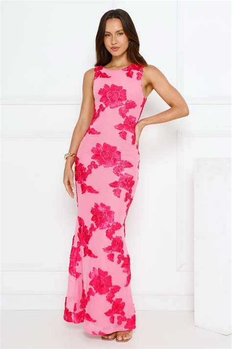 Vibe To It Mesh Maxi Dress Pink Hello Molly