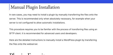 missing instructions for manual plugin installation · issue 874