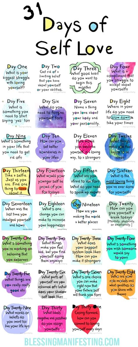 31 Days Of Self Love Love Yourself Self Love Rainbow Vie Motivation
