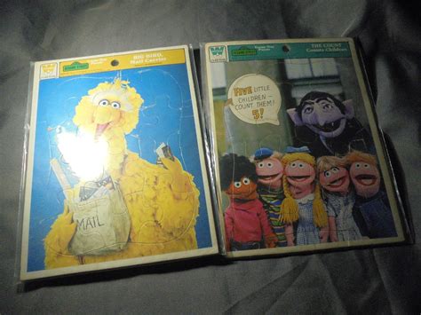 Two 1970s Sesame Street Frame Tray Puzzles 1200 Obo Etsy