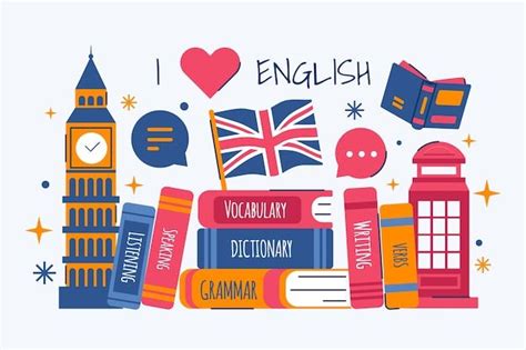 Free Vector Hand Drawn English Book Background English Lessons