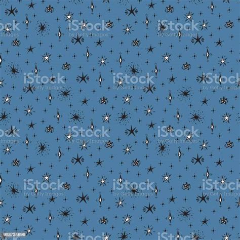 별이 빛나는 하늘 배경입니다 손 성형 낙서 별 완벽 한 패턴 벡터 일러스트 레이 션 0명에 대한 스톡 벡터 아트 및 기타 이미지 0명 검은색 경례 Istock