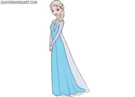 How To Draw Elsa Easy Drawing Art