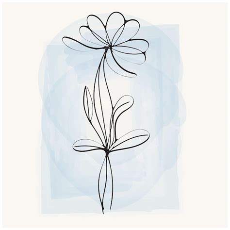 Un Dibujo De Una Flor Con Un Fondo Azul Con Una Flor En El Medio