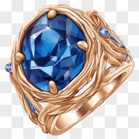 Download Intricate Blue Gemstone Ring Cartoons Online Creative Fabrica