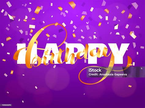Ilustración De Letras De Feliz Cumpleaños Diseño De Texto Solapado