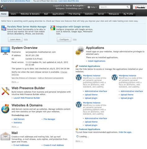 Plesk Is A Great Linux Web Hosting Control Panel MostHost Cloud