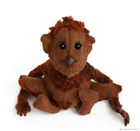 Мягкая игрушка, Обезьяна, игрушка из фета, орангутан, орангутанг в ...