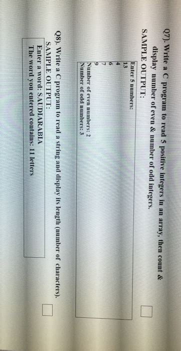 Solved Q7 Write A C Program To Read 5 Positive Integers In