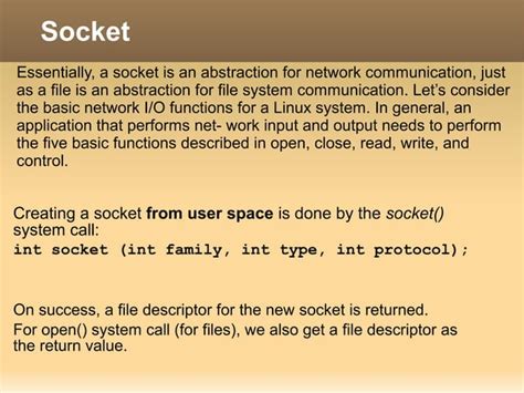 Sockets And Socket Buffer Ppt