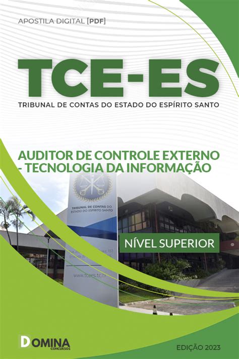 Apostila Digital Tce Es 2023 Auditor Controle Externo Ti Domina Concursos