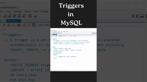 Sagar Dodamani On Linkedin Triggers In Mysql Mysqlworkbench