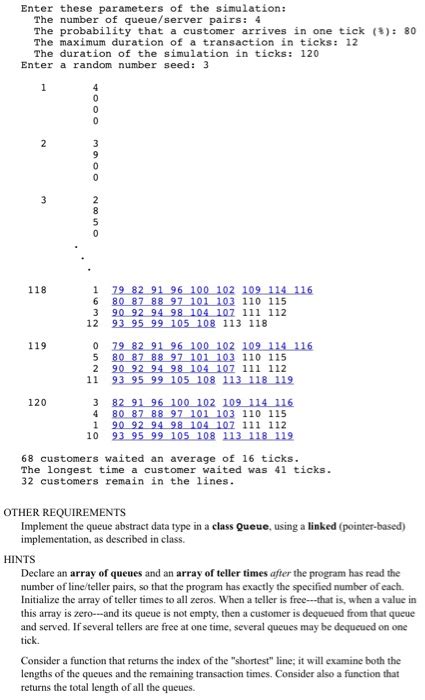 Solved Title Queueing Simulation Introduction A Queue Is A